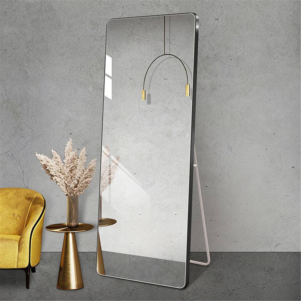 24 in. W x 65 in. H Rectangle Aluminum Rounded Corner Rimless Floor ...