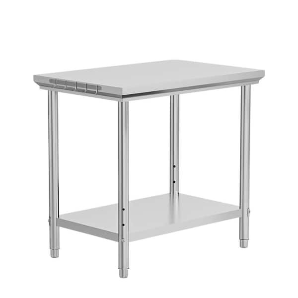 Karl home 36 x 24 in. Silver Stainless Steel Kitchen Prep Table with ...