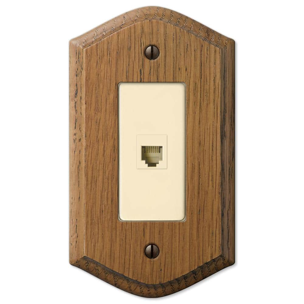 AMERELLE Country 1 Gang Phone Wood Wall Plate - Medium Oak 701PH - The ...