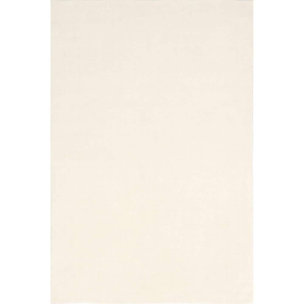 RUGS USA Arrel Speckled Wool-Blend Alabaster 9 ft. x 12 ft. Indoor Rug ...
