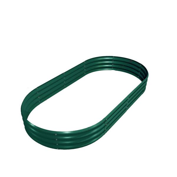 Zeus & Ruta 8 x 4 x 1 ft. Green Oval Galvanized Metal Outdoor ...