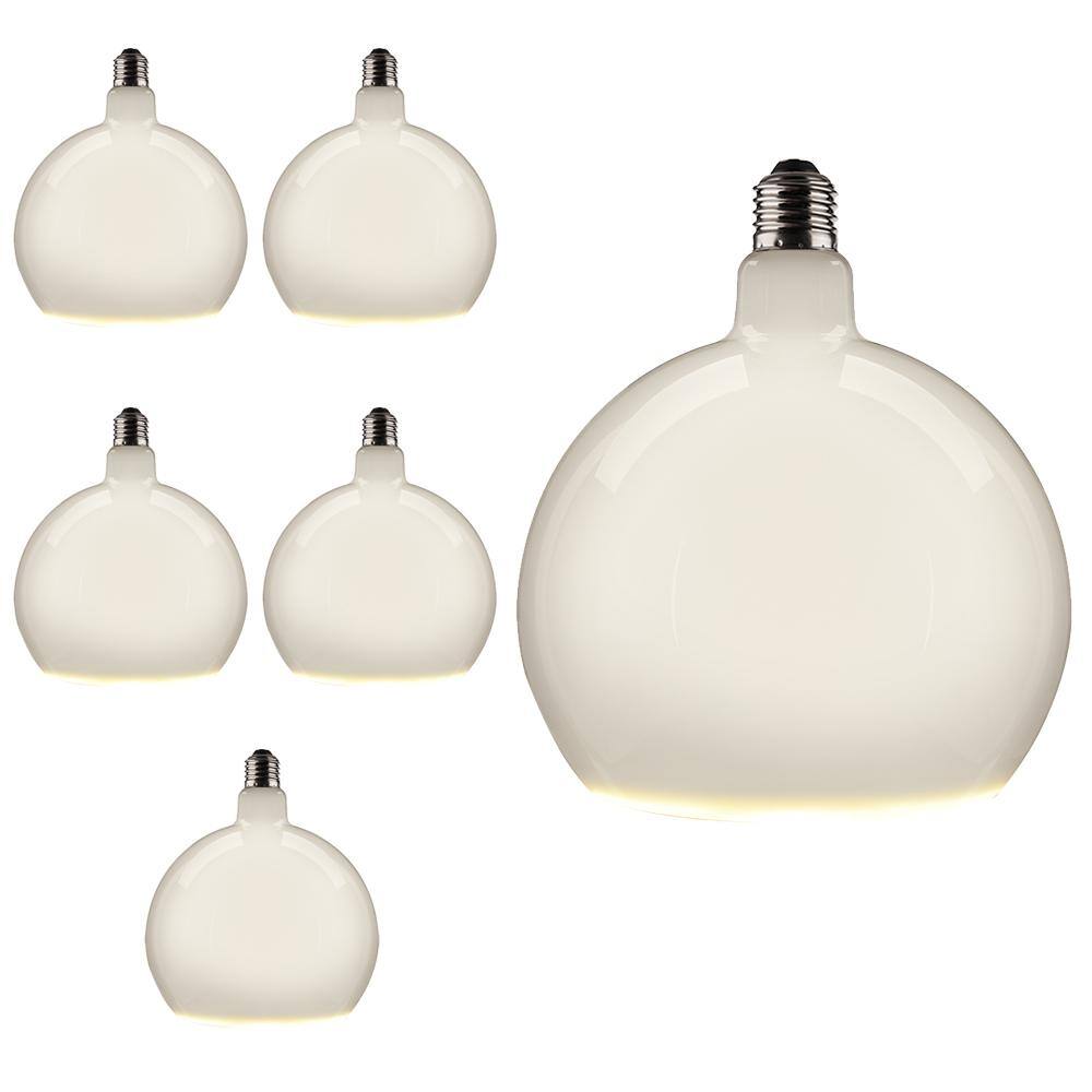 Feit Electric 60-Watt Equivalent Round Dimmable Oversized Frost Glass ...