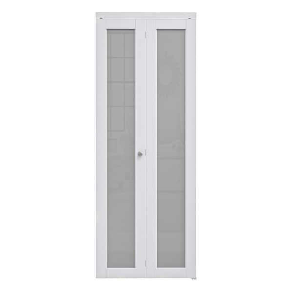 ARK DESIGN 36 in. x 80 in. 1/2 Lite Tempered Kasumi Ripple Glass Solid ...