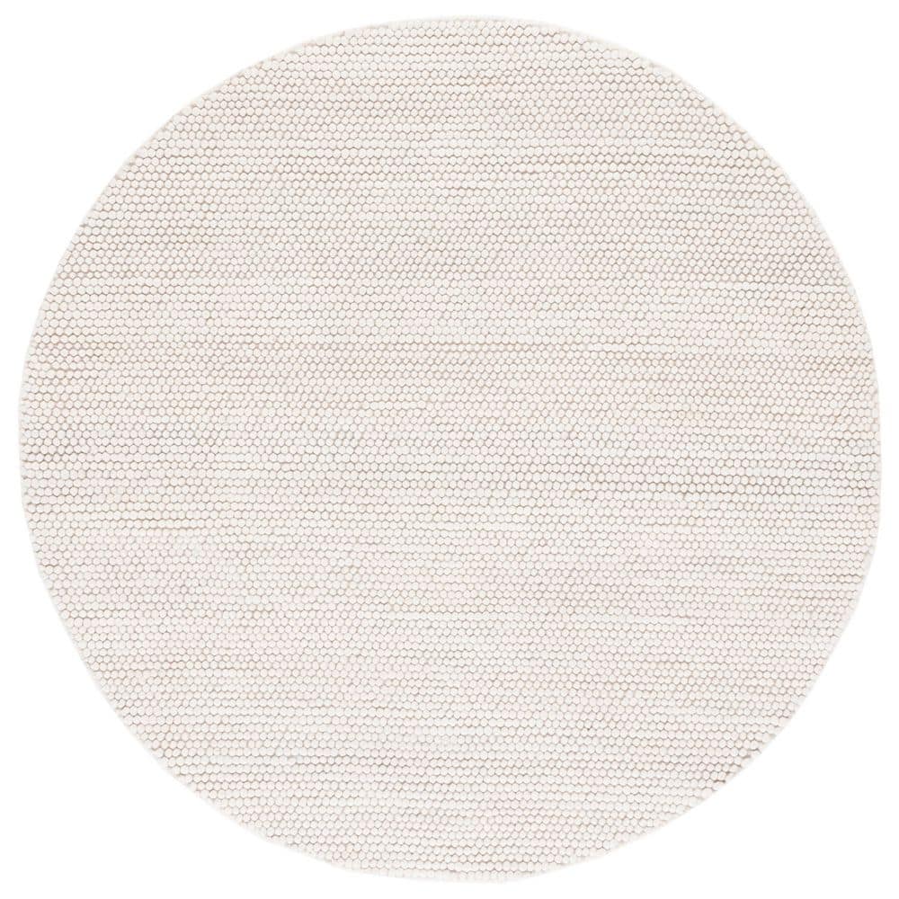 SAFAVIEH Natura Ivory 8 ft. x 8 ft. Gradient Round Area Rug NAT620A-8RW ...