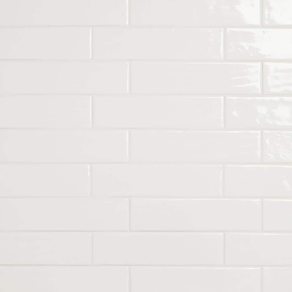 Ivy Hill Tile Baisley White 2.55 in. x 0.33 in. Polished Ceramic Wall ...