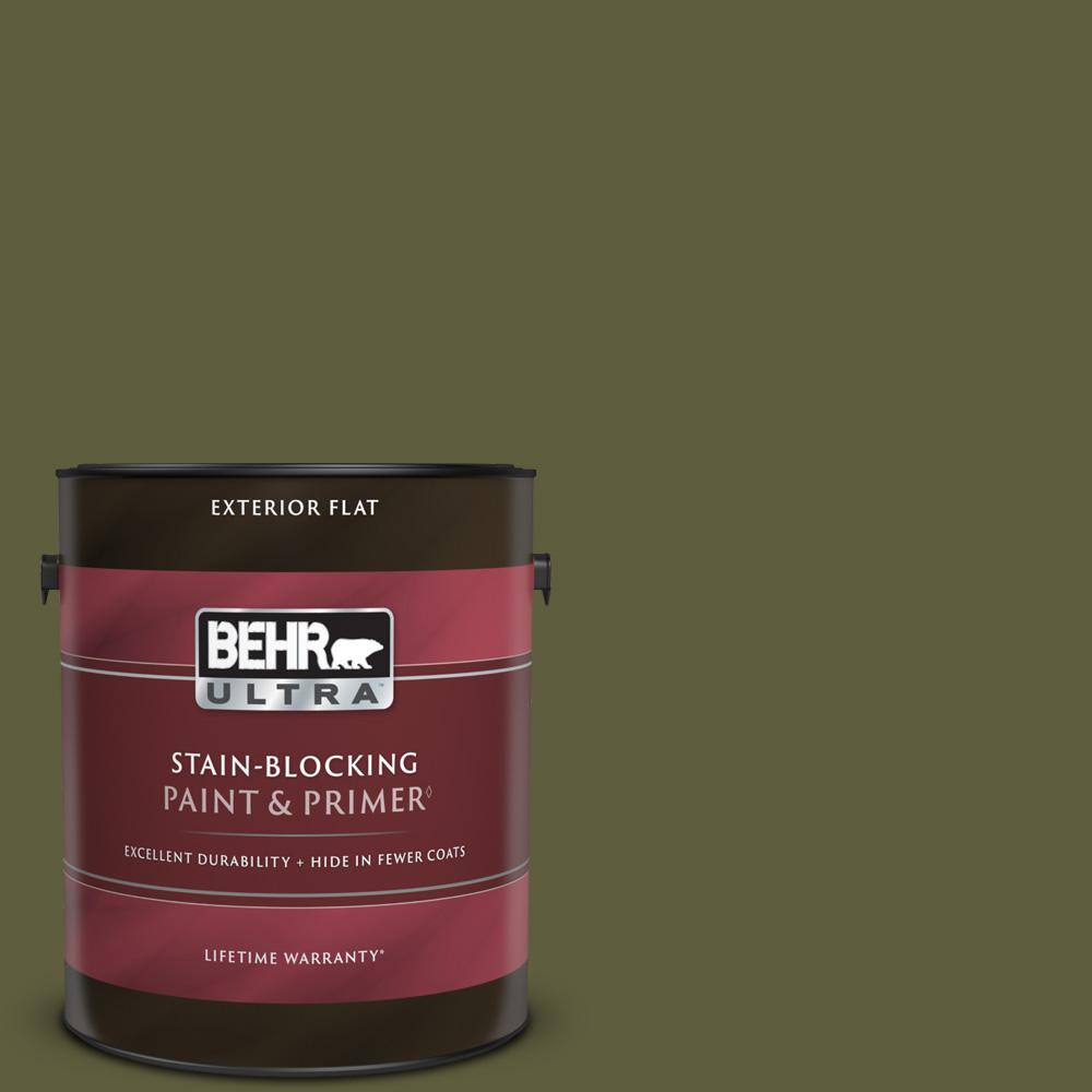 BEHR ULTRA 1 gal. #PPU9-25 Eastern Bamboo Flat Exterior Paint & Primer ...