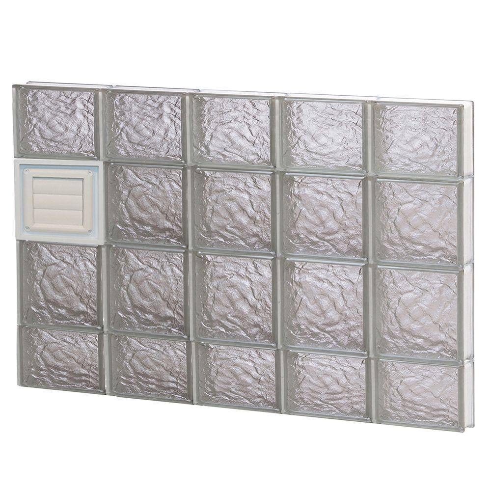 Clearly Secure 38.75 in. x 27 in. x 3.125 in. Frameless Ice Pattern ...