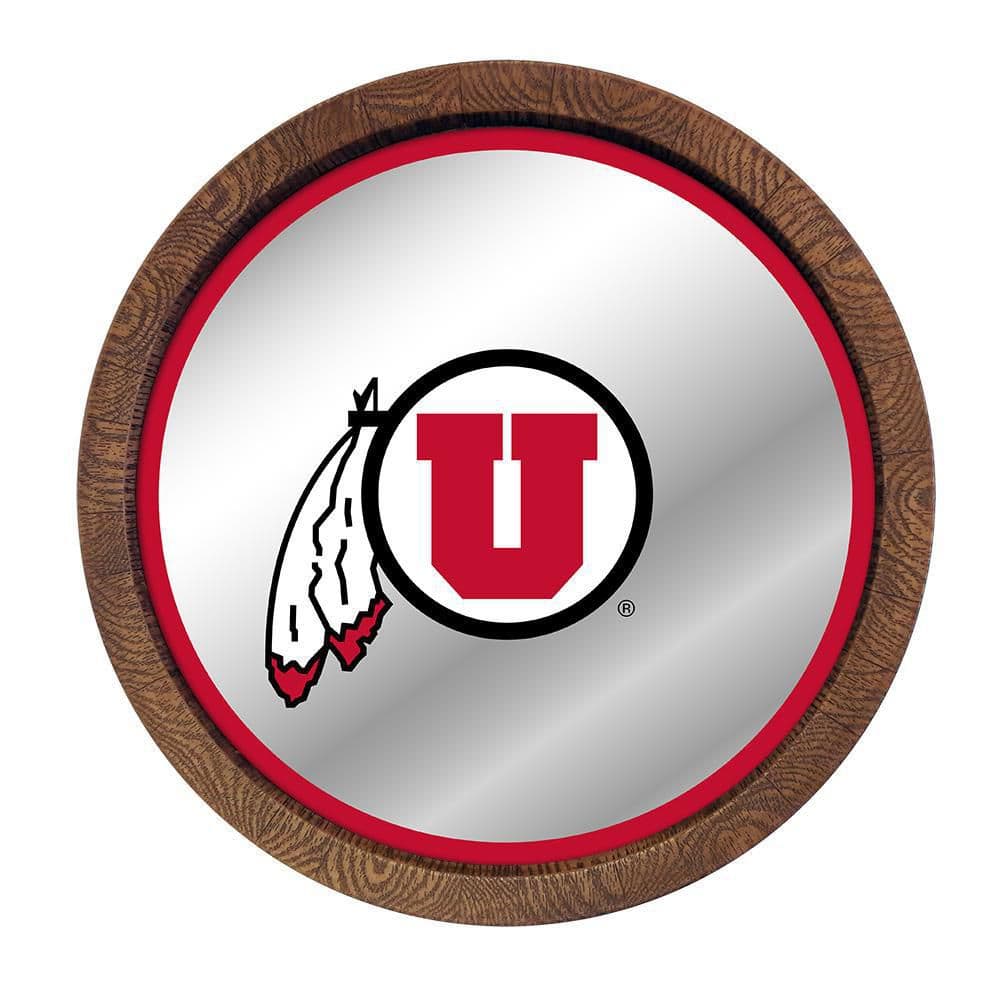 The Fan-Brand 20 in. Utah Utes Mirrored Barrel Top Mirrored Decorative ...