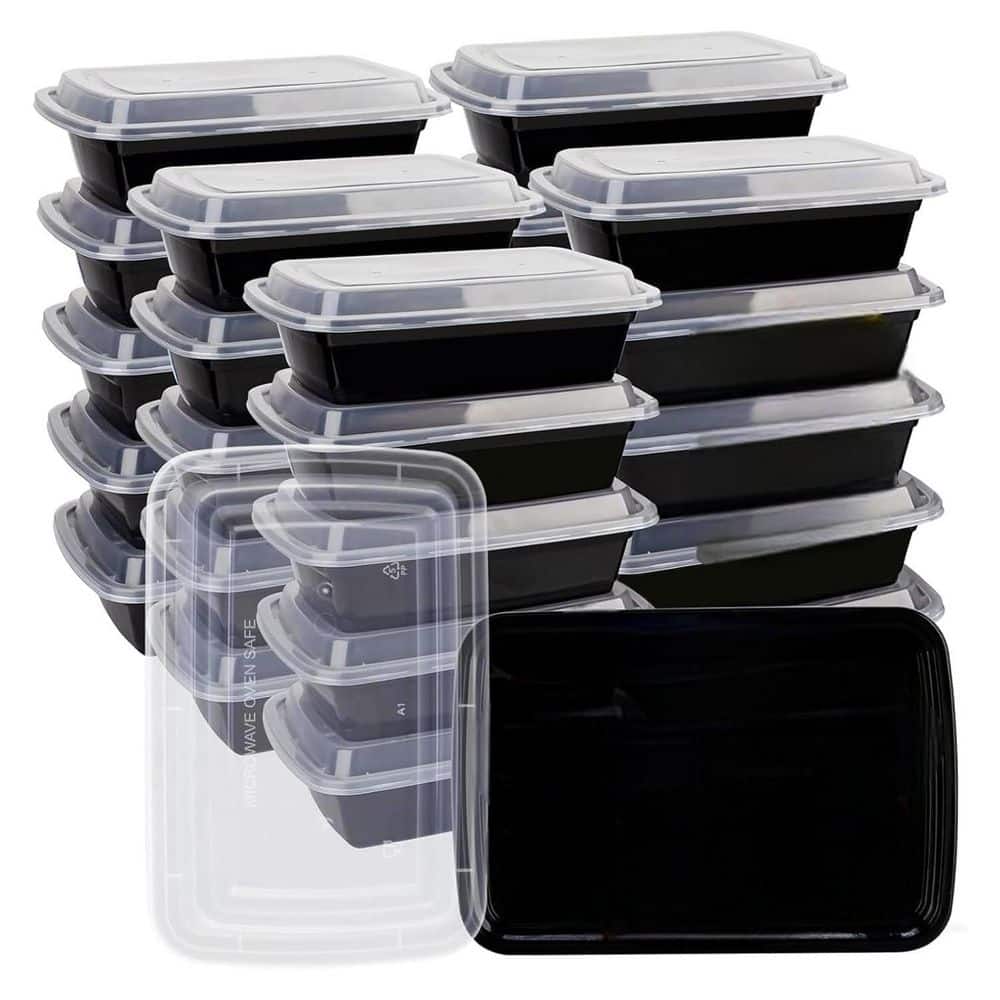 Adrinfly 38 oz.Reusable Meal Prep Containers 50-Pack with Lids ...