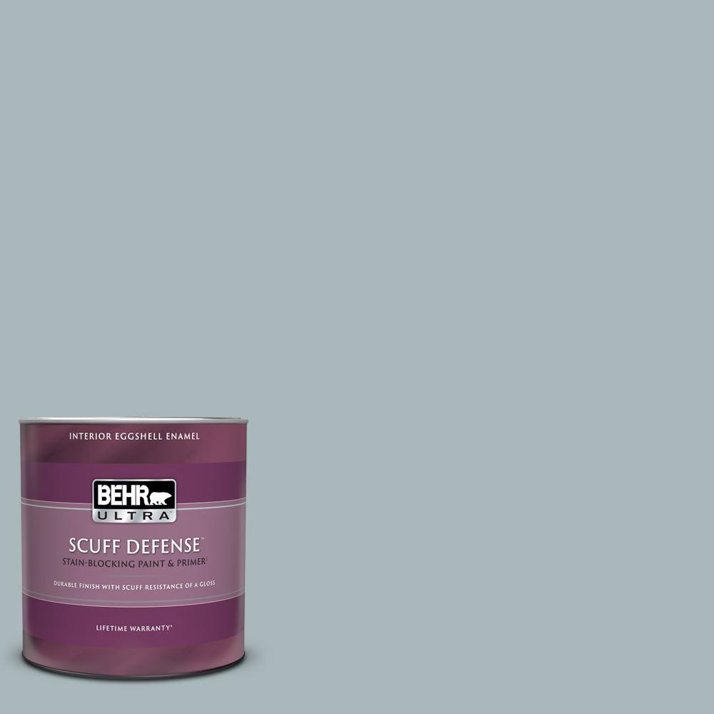 BEHR ULTRA 1 qt. #N470-3 Half Sea Fog Extra Durable Eggshell Enamel ...