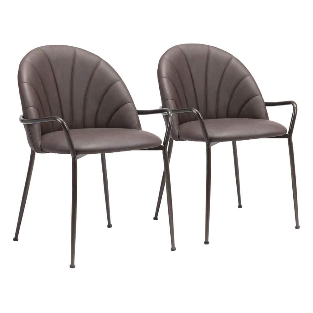 ZUO Kurt Espresso Polyurethane Dining Chair Set of 2 102084 - The Home ...