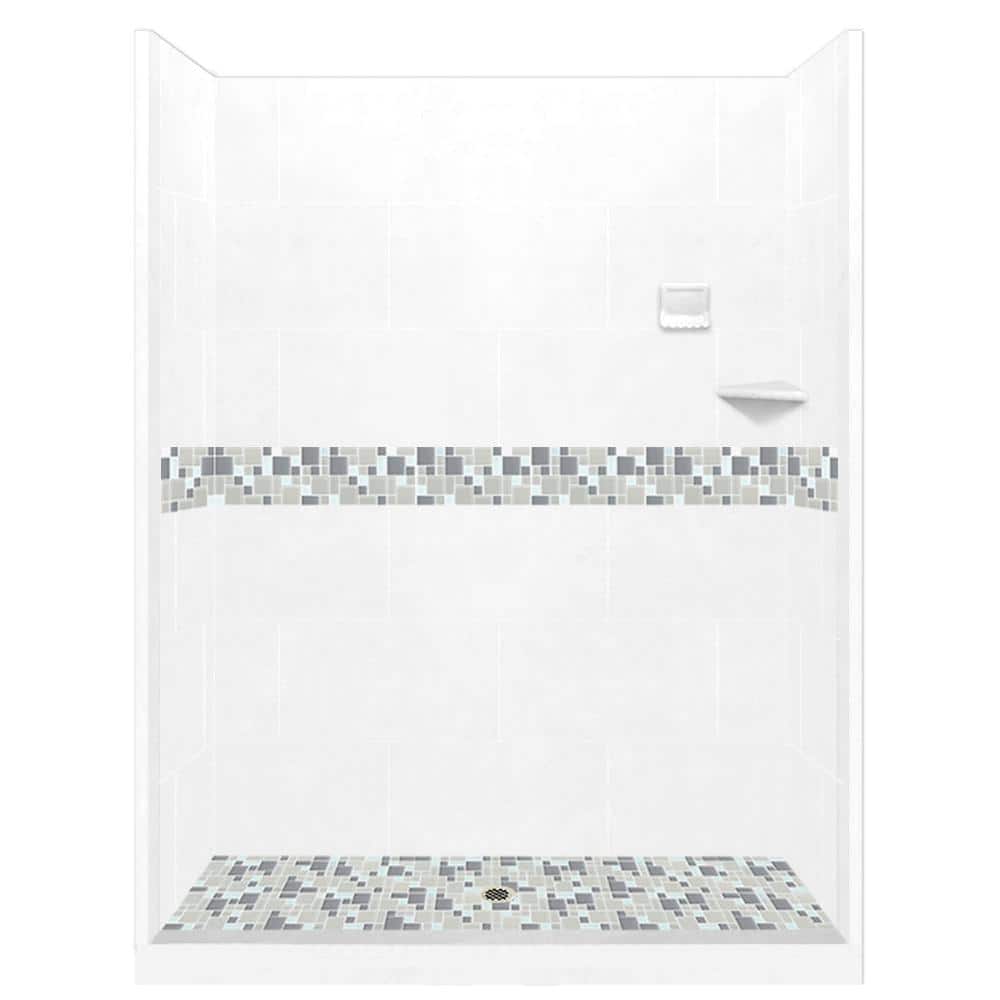 American Bath Factory Newport 54 in. L x 42 in. W x 80 in. H Alcove ...