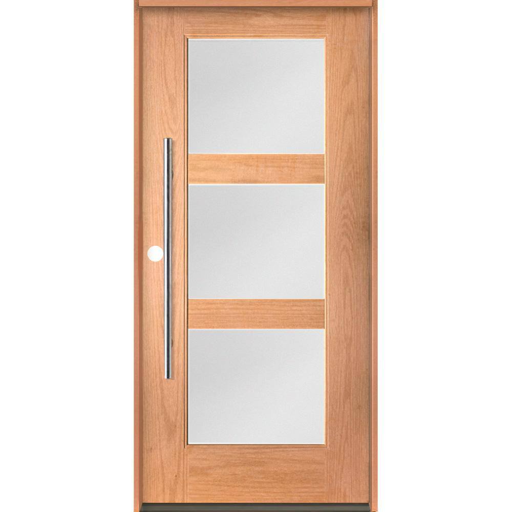 Reviews for Krosswood Doors Modern Faux Pivot 36 in. x 79 in. 3-Lite ...