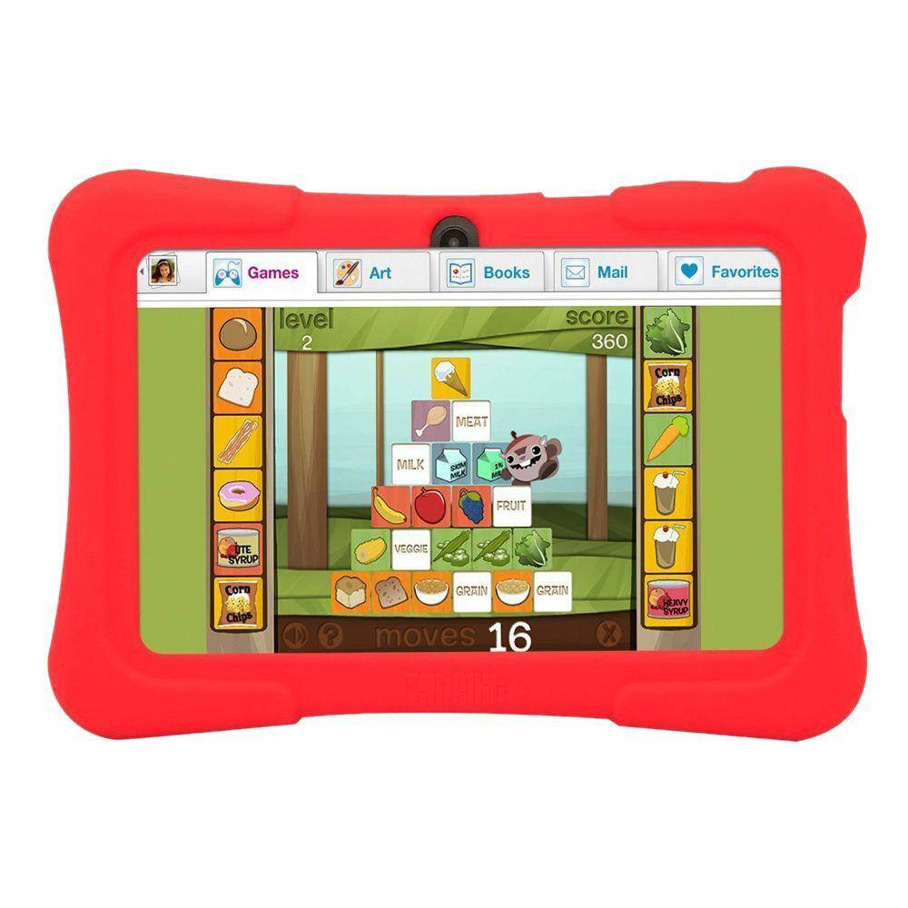 TabletExpress 8GB 7 in. Dragon Touch Android 4.4 Tablet for Kids, Red ...
