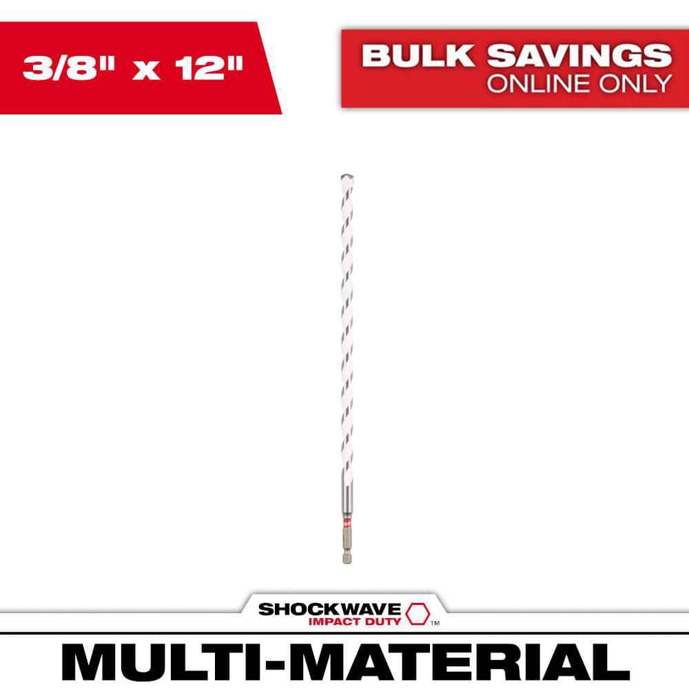 Milwaukee 3/8 in. x 12 in. SHOCKWAVE Impact Duty Carbide Multi-Material ...