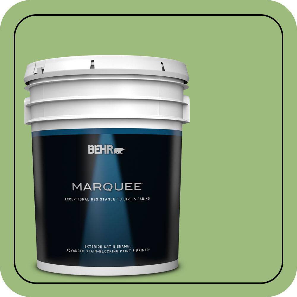 BEHR MARQUEE 5 gal. #P380-5 Gleeful Satin Enamel Exterior Paint ...