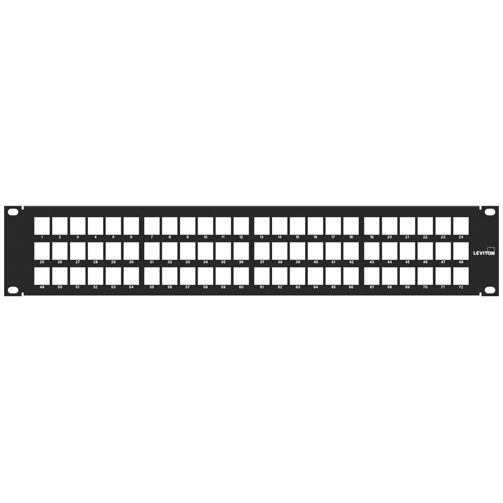 Leviton 72-Port QuickPort 2RU Patch Panel Cable Management Bar, Black ...