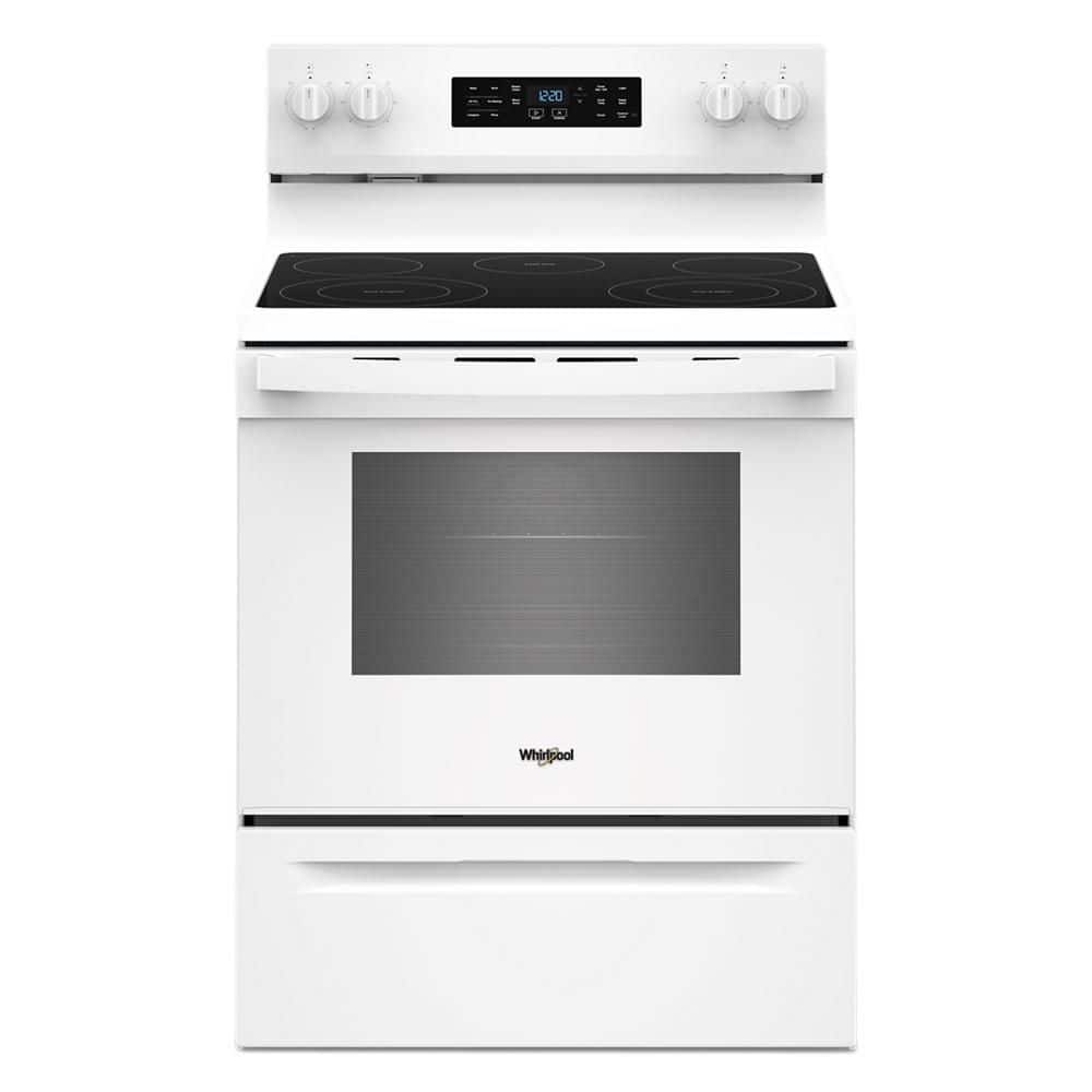 Whirlpool 30 in. 5-Element Freestanding Electric Range in White with ...