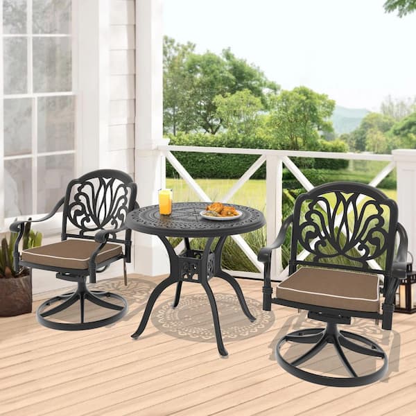 Willit Elizabeth 3-Piece Cast Aluminum Patio Outdoor Dining Set with ...