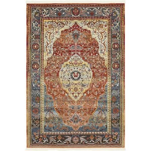 Unique Loom Baracoa Miramar Rust Red 8' 4 x 8' 4 Round Rug 3140238