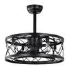 20 in. Indoor Black Low Profile Small Ceiling Fan with 3 Adjustable ...