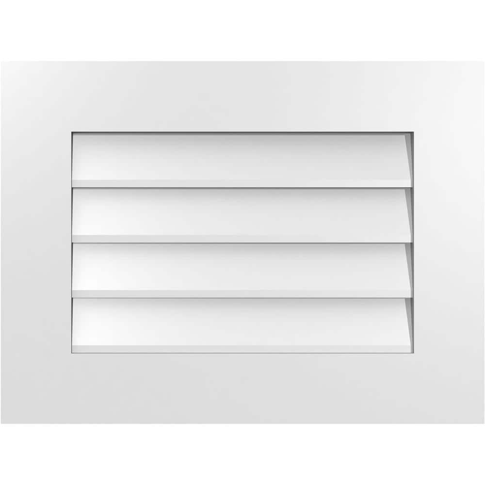 Ekena Millwork 24 in. x 18 in. Rectangular White PVC Paintable Gable ...