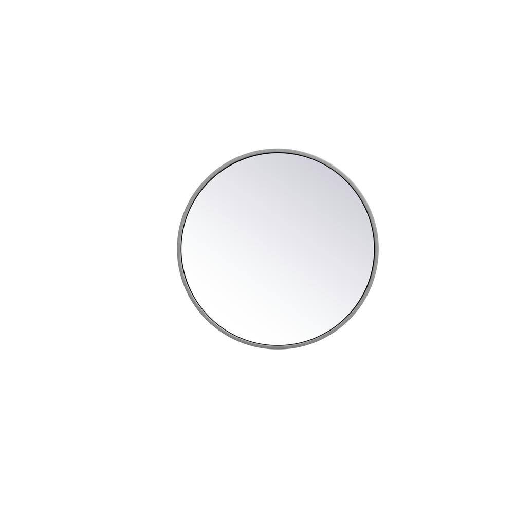 Small Round Grey Modern Mirror (18 in. H x 18 in. W) WM9636Grey - The ...