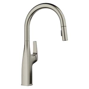 Blanco Rivana Single-Handle Pull-Down Sprayer Kitchen Faucet in ...