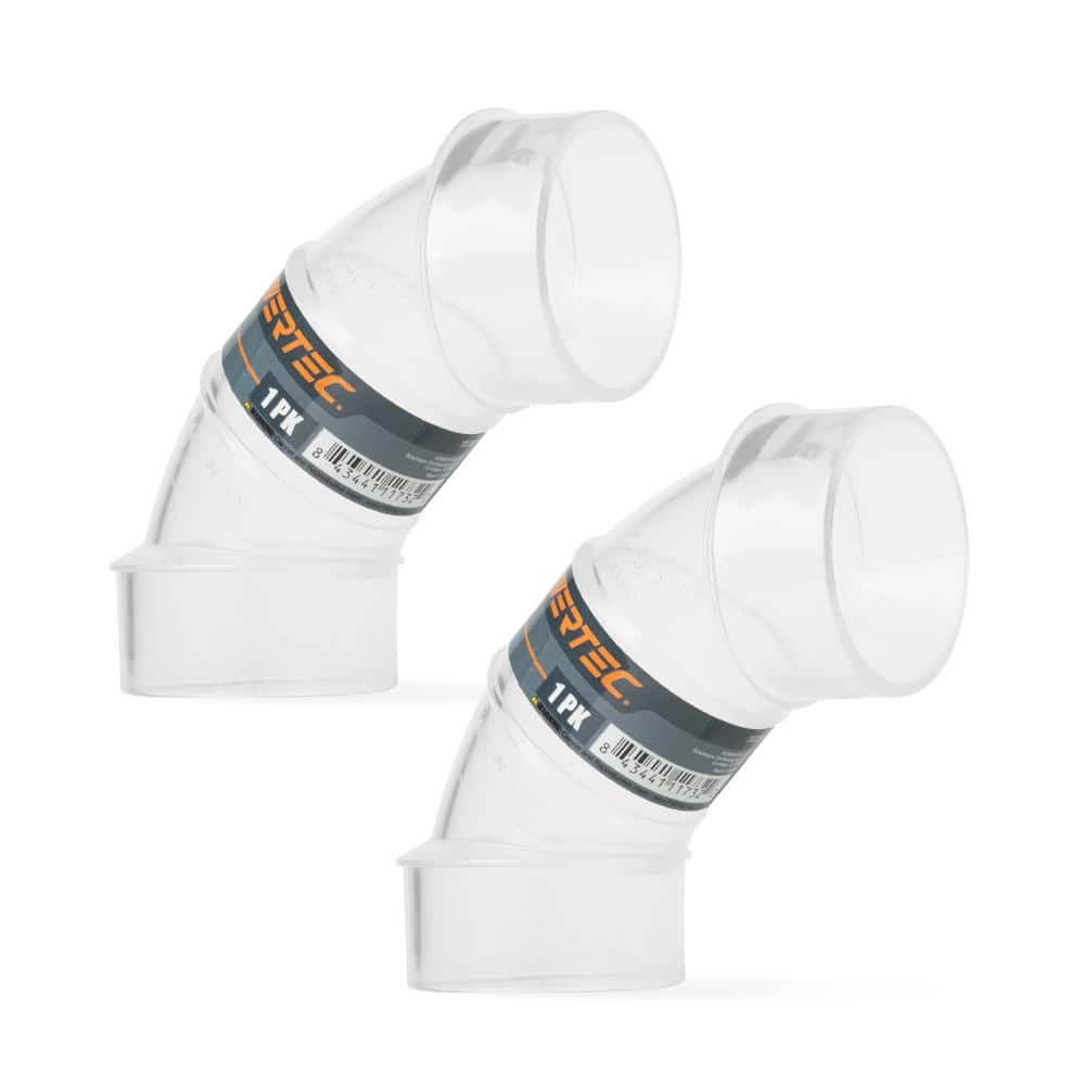 ‎POWERTEC 2-1/2 in. OD 90° Elbow-ABS Plastic Clear Dust Collector ...