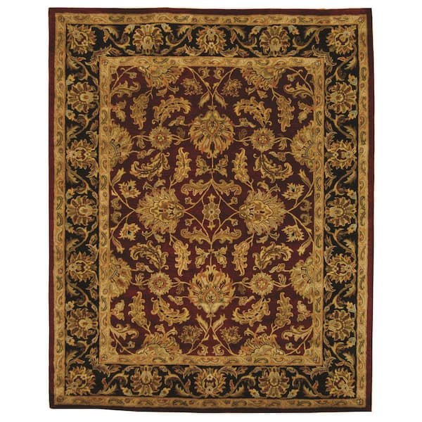 SAFAVIEH Heritage Red and Black 8 ft. x 10 ft. Border Area Rug HG628C ...