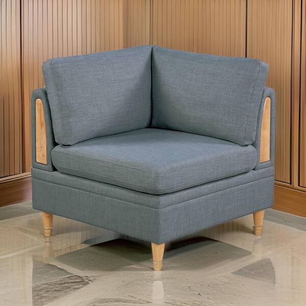 Benjara Gimy 36 in. Armless Fabric Square Sofa in. Gray and Brown ...