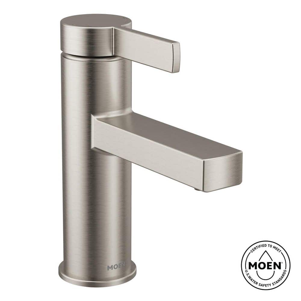 MOEN Beric Single Hole Single Handle Bathroom Faucet in Spot Resist ...