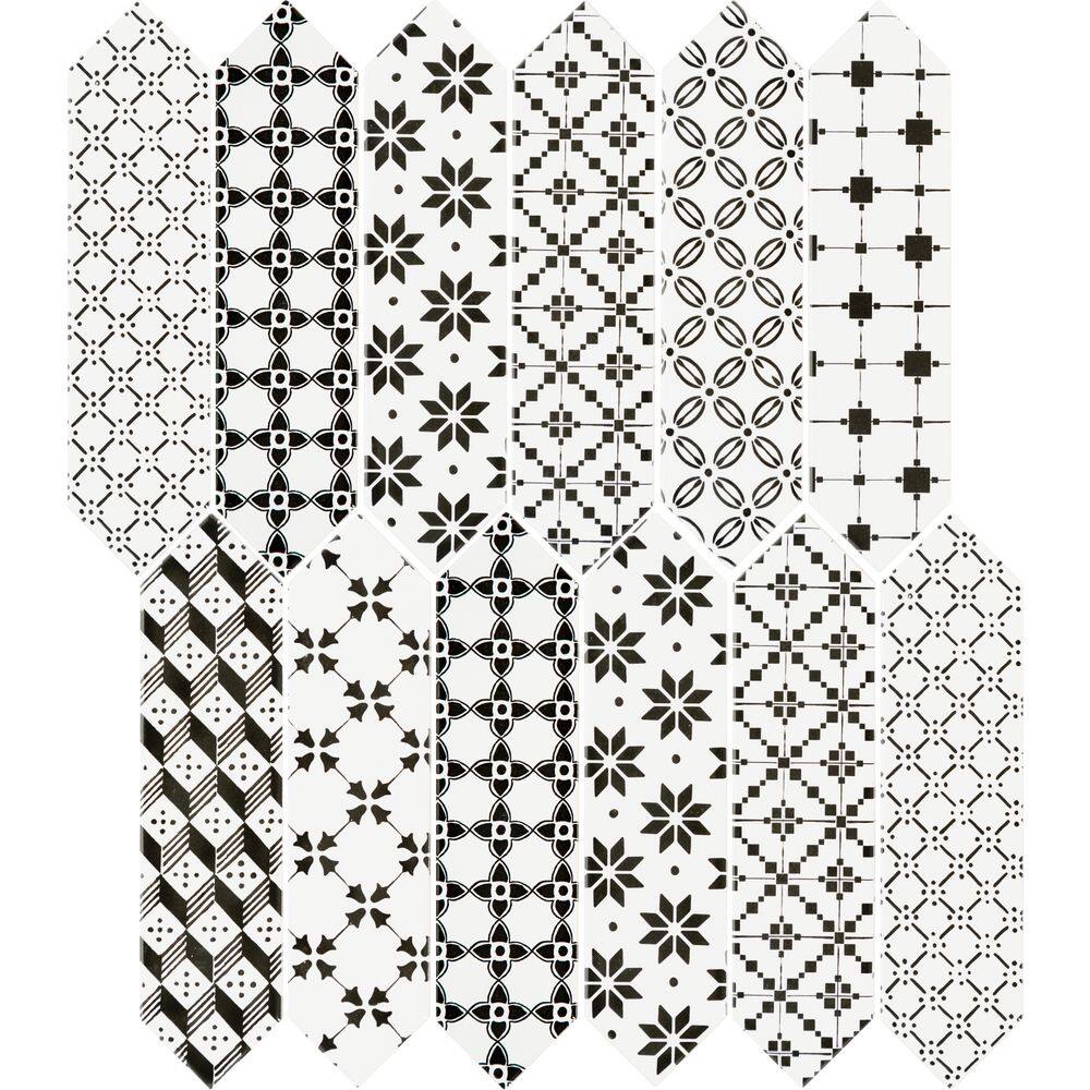 Daltile LuxeCraft Ensemble Black Mix 3 in. x 12 in. Glazed Ceramic ...