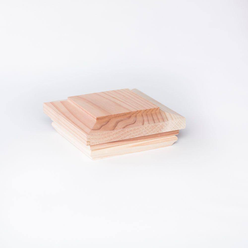 4 in. x 4 in. Redwood Flat Top Post Cap 832353 - The Home Depot