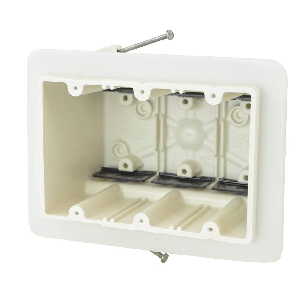 Allied Moulded Products 3-Gang 56.5 cu. in. New Work Fiberglass Vapor ...