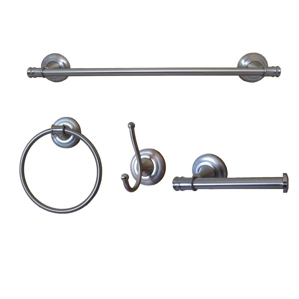 ARISTA Edgerton Collection 4-Piece Bath Hardware Set in Satin Nickel ...