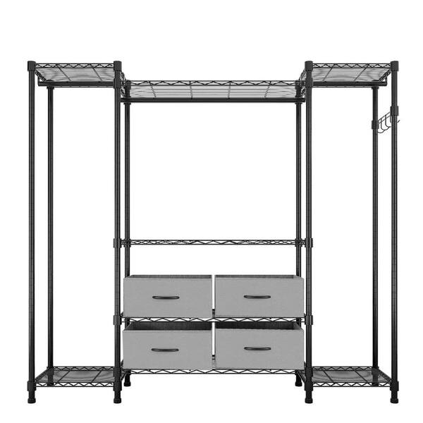 Karl home Black Iron Clothes Rack 57.09 in. W x 70.87 in. H ...