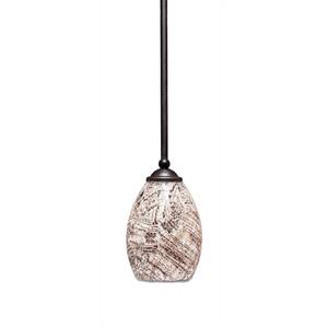 Cleveland 100-Watt 1-Light Brown Shaded Pendant Light Mini Pendant with ...