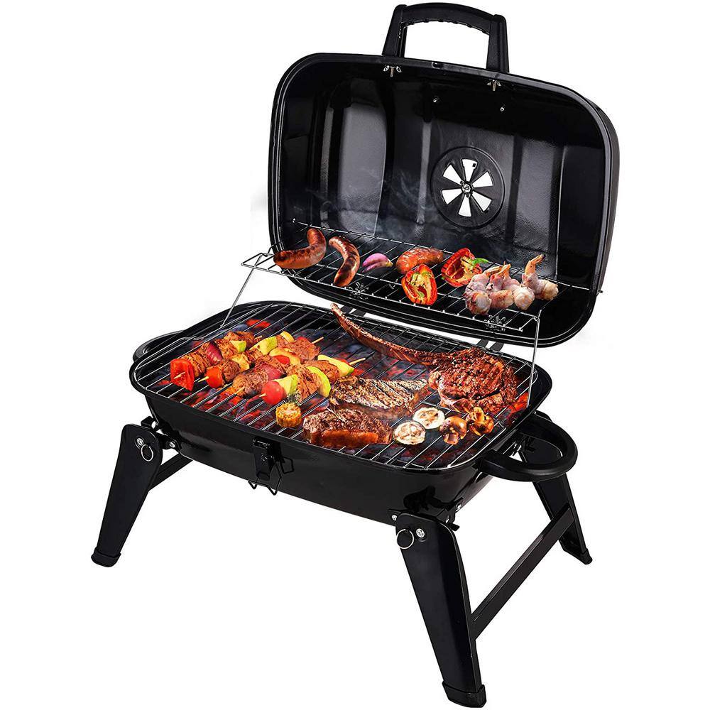 cusimax 18 in. Portable Charcoal BBQ Grill in Black CMBQ-151 - The Home ...