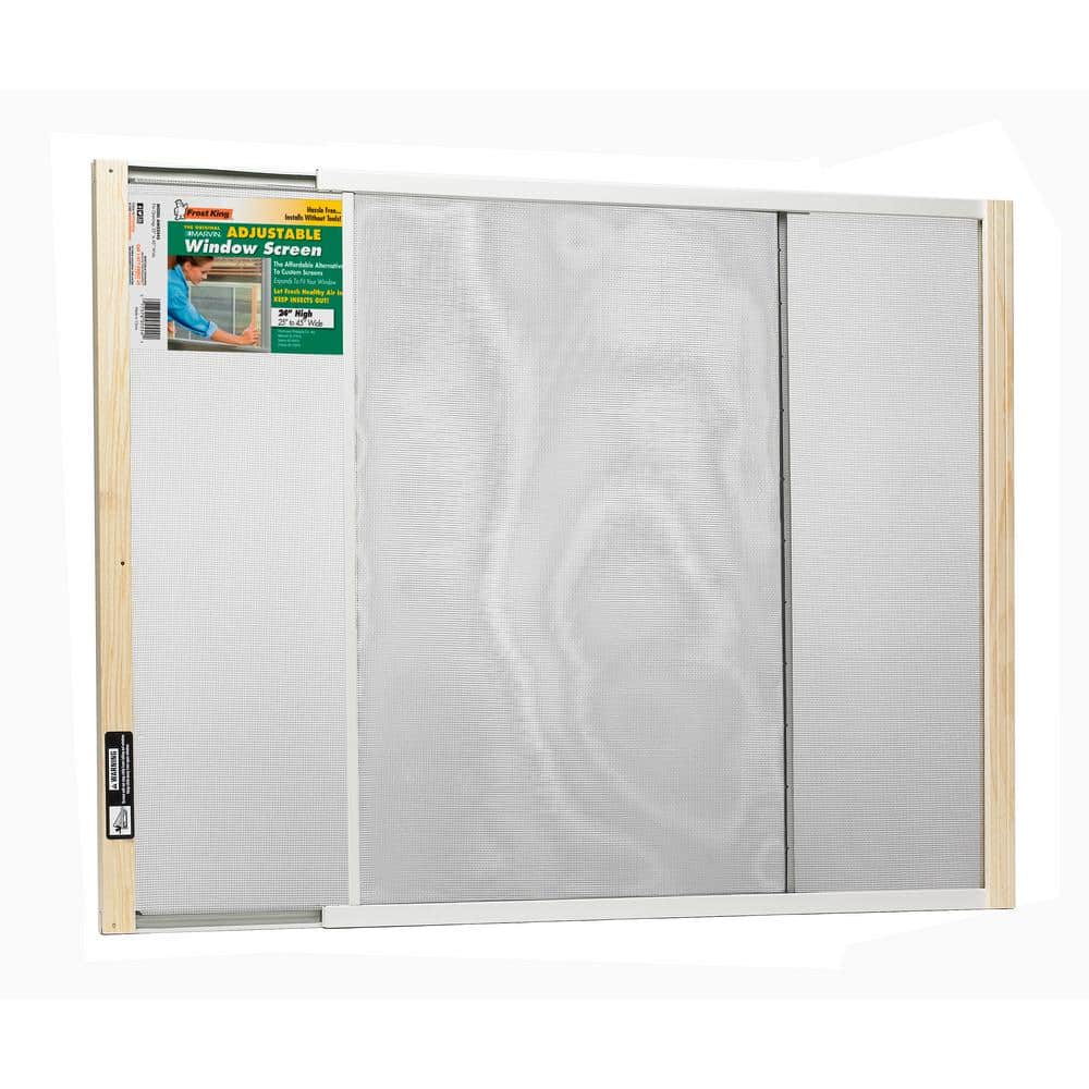 W B Marvin 45 in. x 24 in. Adjustable Wood Frame Window Screen AWS2445 ...