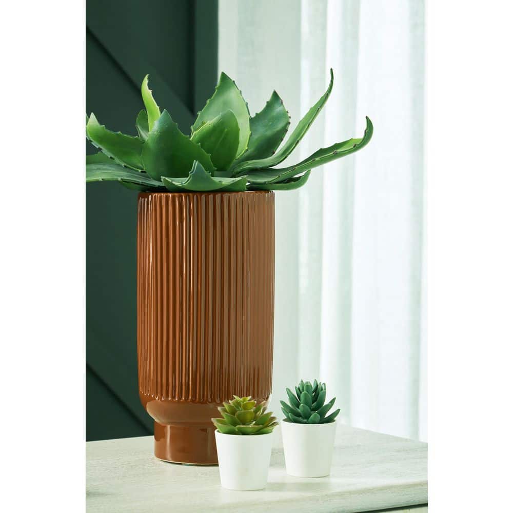 Signature DESIGN BY ASHLEY Avalyah 12 in. H Brown Ceramic Cylinder ...