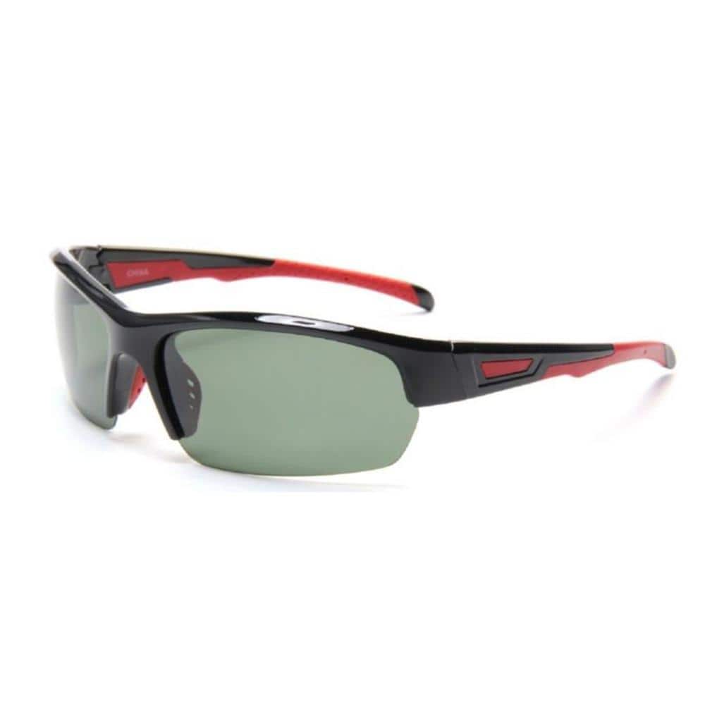 Shadedeye Polarized Sport Black with Red Accent Sunglasses 85713-07 ...