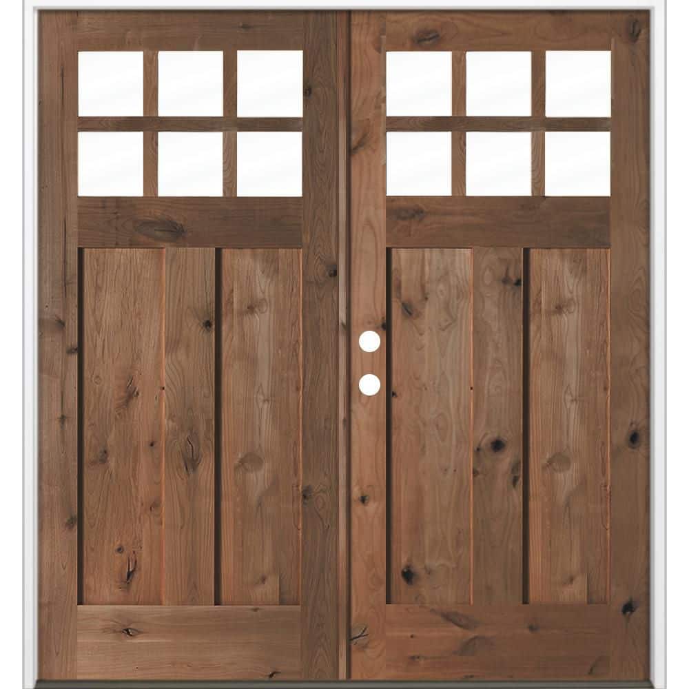 Krosswood Doors 72 in. x 80 in. Knotty Alder Right-Hand/Inswing Double ...