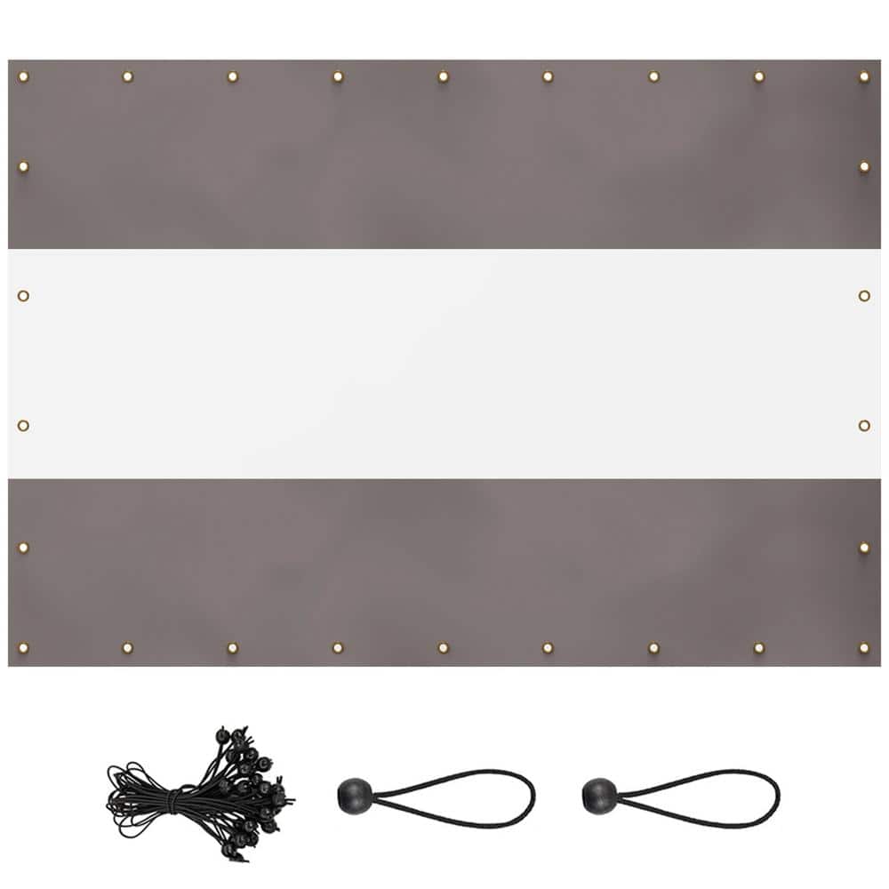 ATENGNES 7 ft. H x 10 ft. W Outdoor Gray Winter 18 Oz Vinyl Waterproof ...