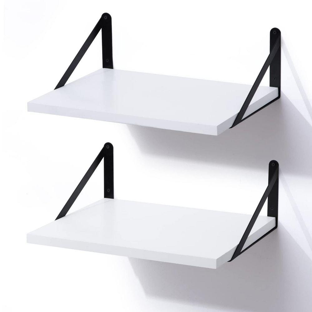 PALEO HOME LLC 16 in. W x 12 in. White Floating Shelves for Wall, Deep ...