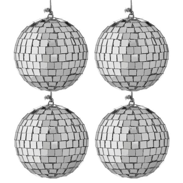 Regency International 4 in. Mosiac Mirror Ball Ornament (Set of 4 ...