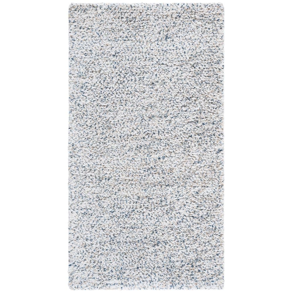 SAFAVIEH Berber 4 ft. x 6 ft. Ivory/Blue Abstract Speckled Area Rug ...