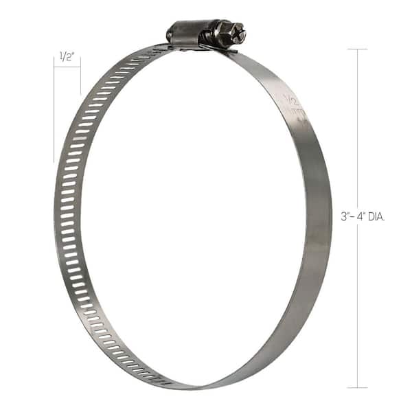 Everbilt 3 in. to 4 in. Adjustable Chrome Plated Worm Clamp MC34RHD ...