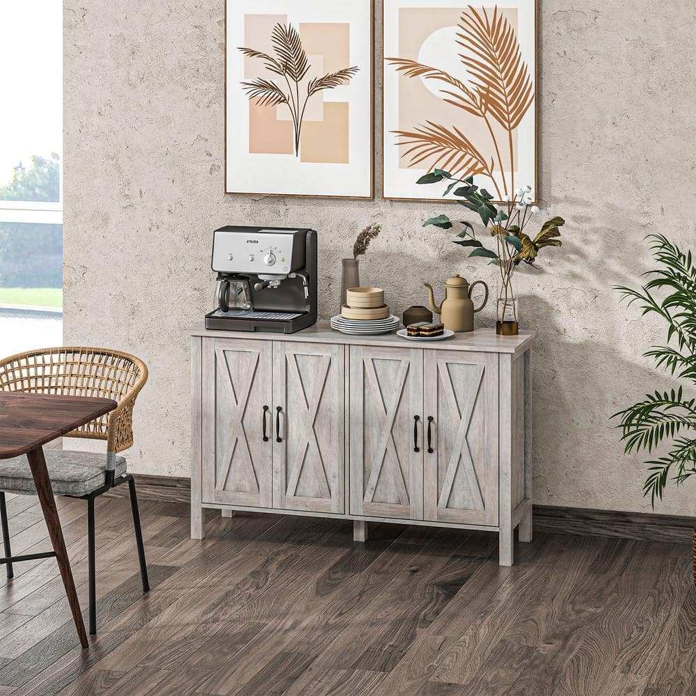 HOMCOM Gray Wood 47.25 in. Sideboard 83A-052V81GY - The Home Depot