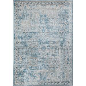 Nourison Whimsicle Grey 8 ft. x 8 ft. Floral Contemporary Round Area ...